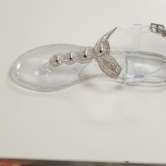 Shoes | Clear Rhinestone Embellished Jelly Sandals | Poshmark